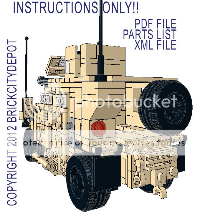 Lego Custom Oshkosh M-ATV MRAP - Military Truck Vechicle - INSTRUCTIONS ...