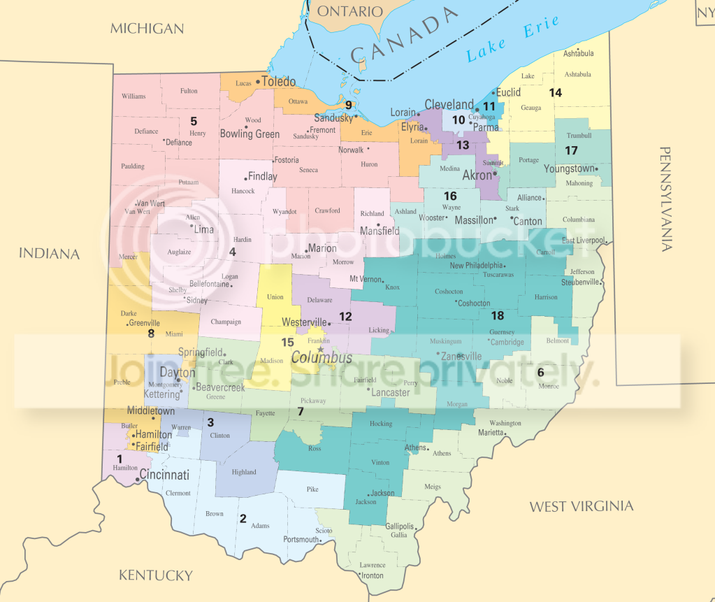 Proposed Congressional Map of Ohio | Political Forum