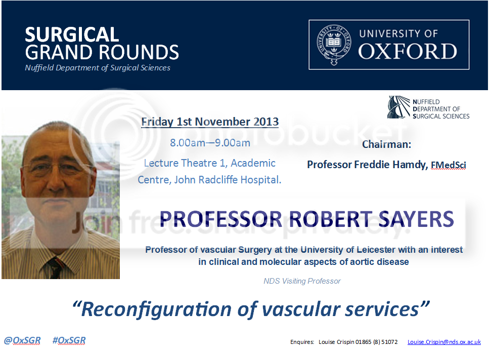 Surgical Grand Rounds - NDS Visiting Professor - Professor Robert ...